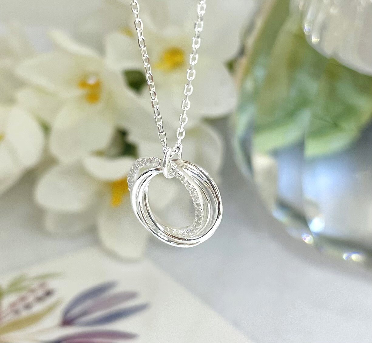 Sterling Silver 3 Rings for 3 Decades 30th Necklace Gift for Women ...