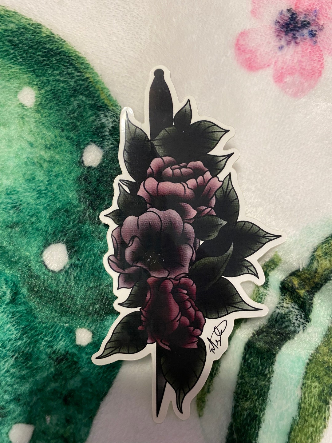 American Traditional Dagger Sticker for Water Bottle Laptop Stickers ...