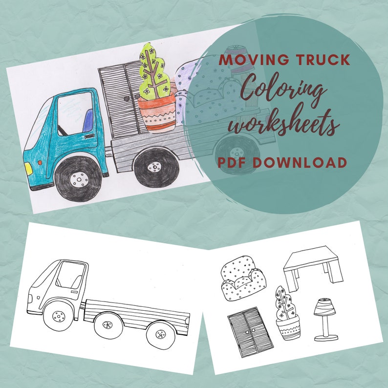Moving Truck Worksheet, Coloring Worksheet, Coloring Pages, Printable ...