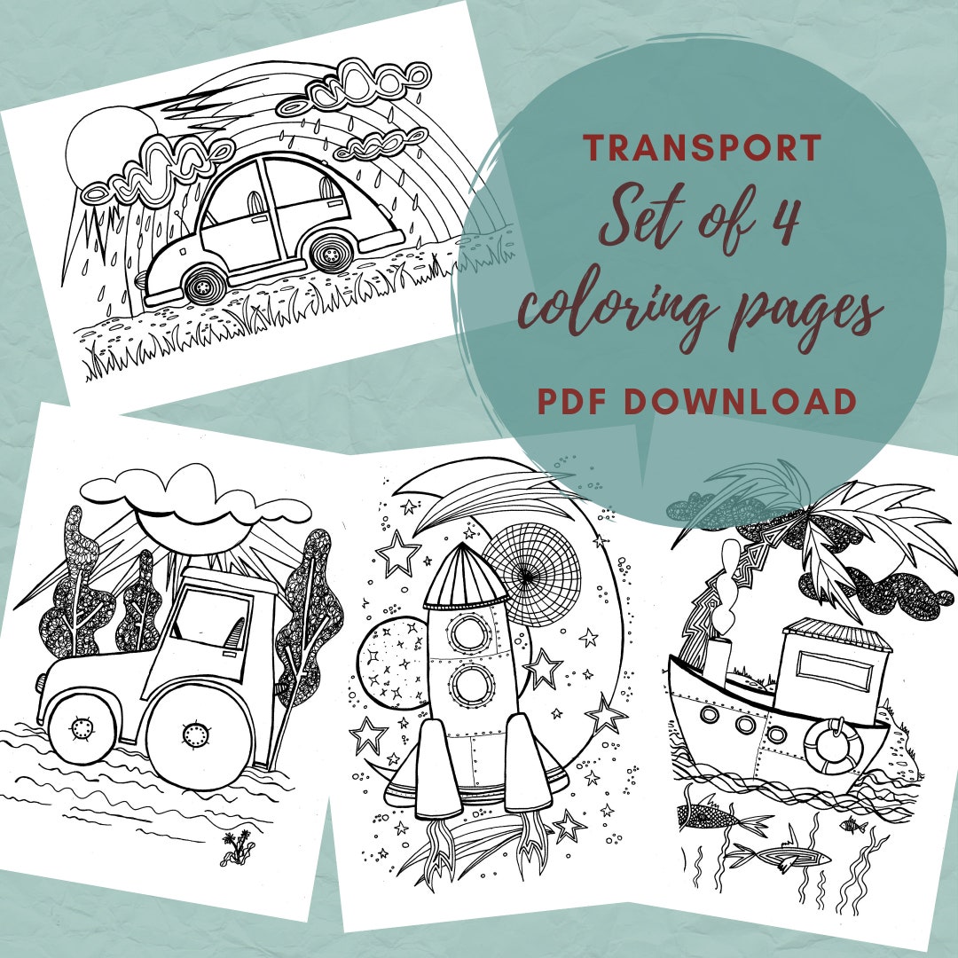 Transport, Hand Drawn Coloring Sheets, Transport Coloring Sheets ...