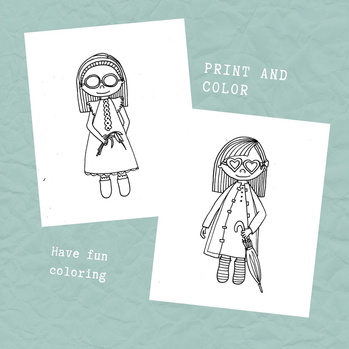 Annika, Hand Drawn, Printable Coloring Pages, Coloring Pages for Kids ...