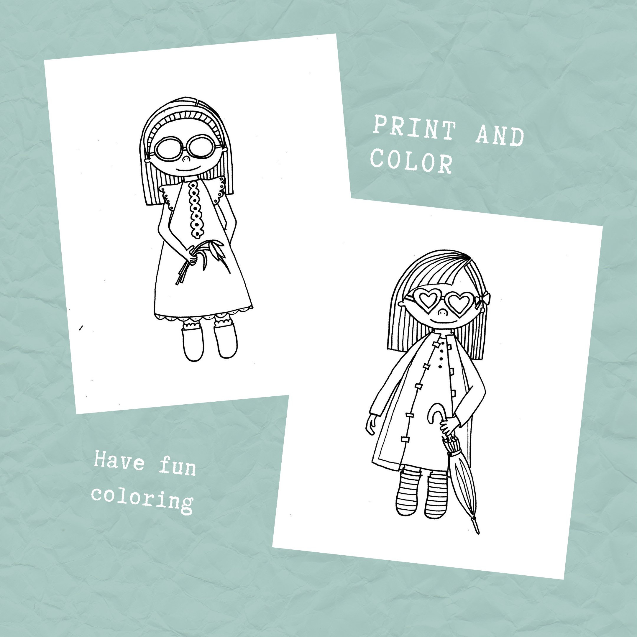 Annika, Hand Drawn, Printable Coloring Pages, Coloring Pages for Kids ...