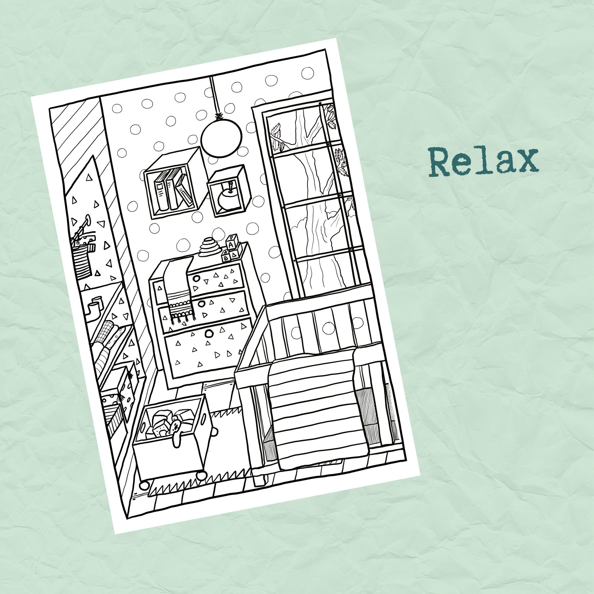 Nurseries Coloring Pages, Set of 5 Coloring Pages for Adults or Kids ...