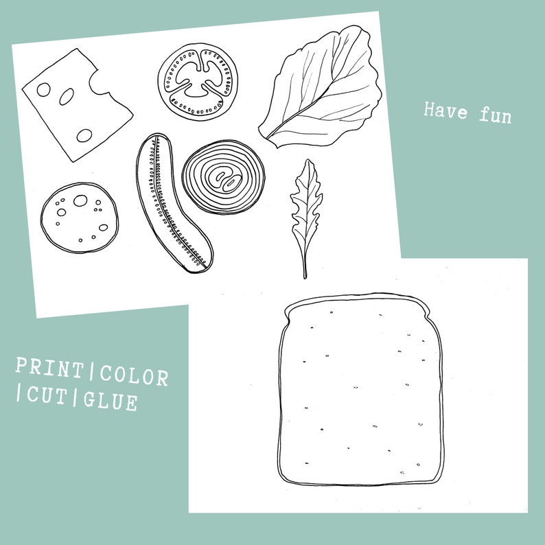 Sandwich Worksheets, Coloring Sheets, Coloring Pages, Printable ...