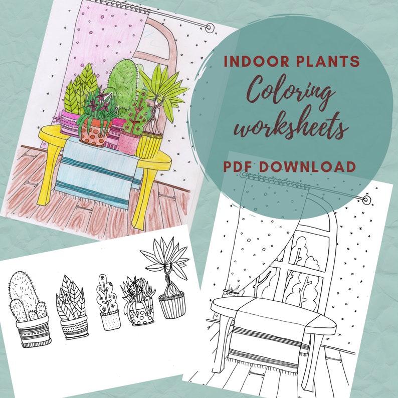 Indoor Plants Worksheet, Coloring Sheets, Coloring Pages, Printable ...