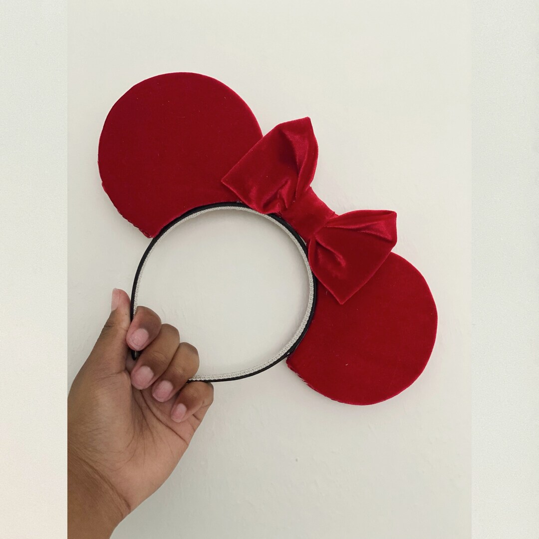 Red Velvet Mouse Ears Mickey Mouse Ears Minnie Mouse Ears - Etsy