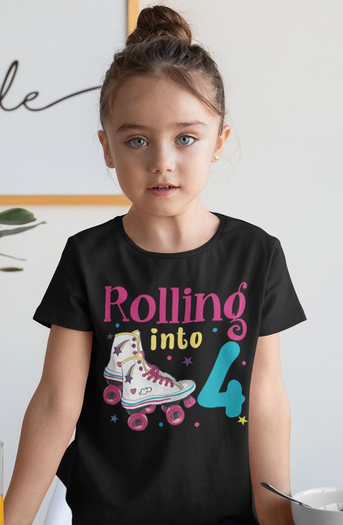 Rolling Into 4, PNG Printable File, Rolling Skate Printable, Roller ...