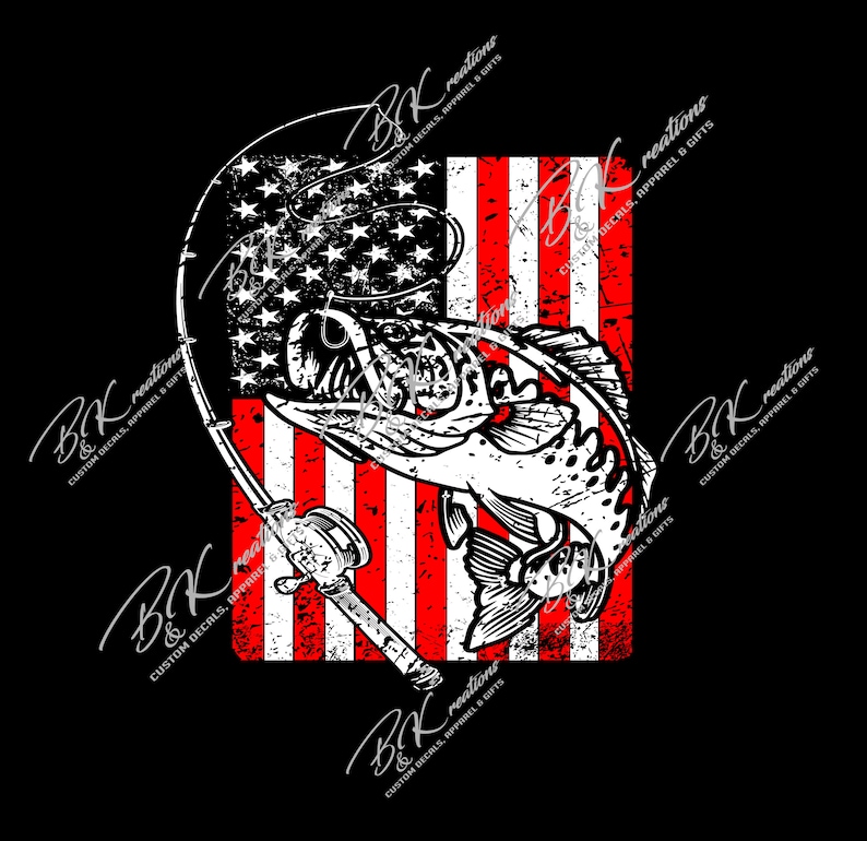 Fishing American Flag SVG File - Etsy