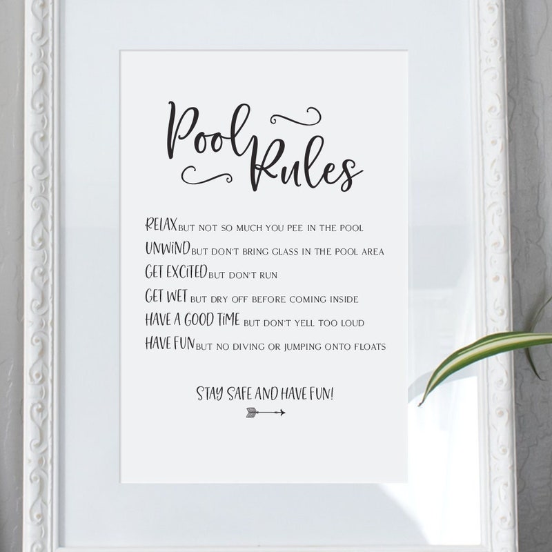 Pool Rules - Etsy