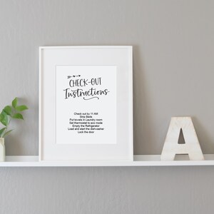Checkout Instructions Sign Printable Checkout Sign Airbnb - Etsy