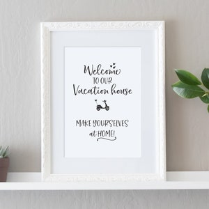 Welcome to Our Vacation House Sign, Printable Sign, Airbnb Sign ...