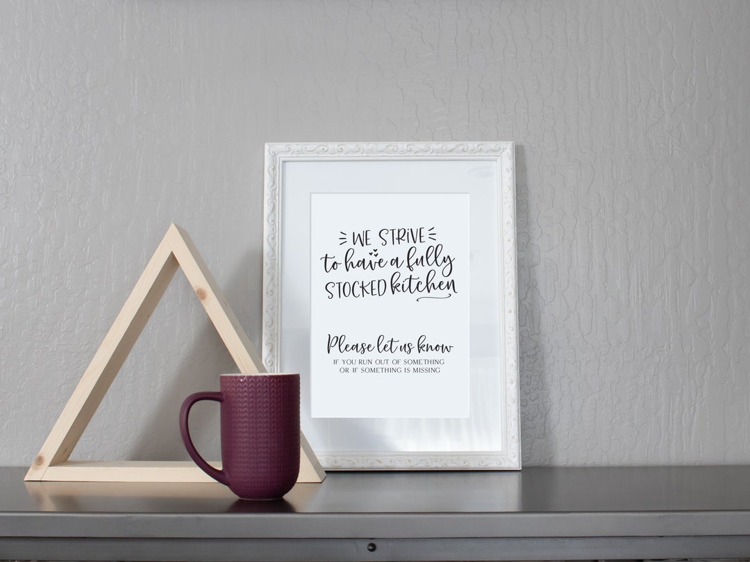 Kitchen Sign, Printable Sign, Airbnb Sign, Airbnb Host Sign, Airbnb ...