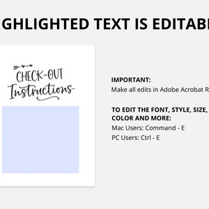 Checkout Instructions Sign, Printable Checkout Sign, Airbnb Checkout ...