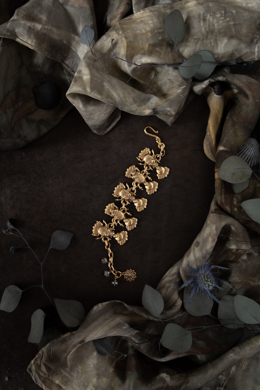 Sun Empress Scarab Link Bracelet - Etsy