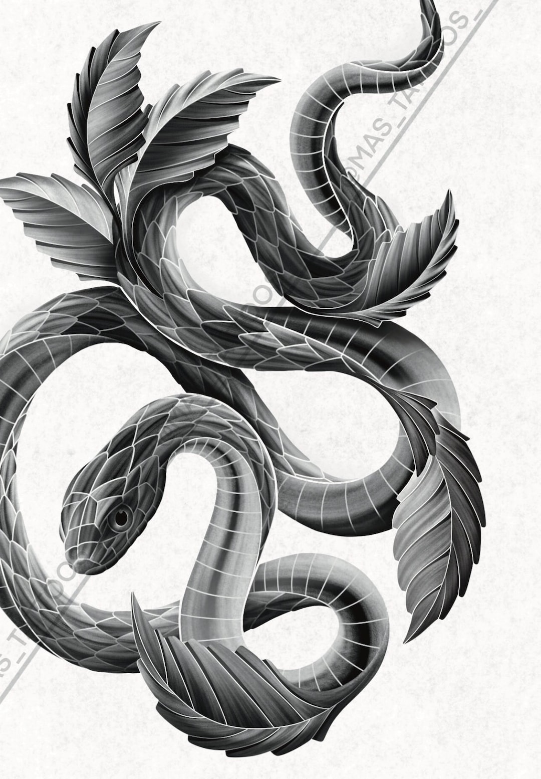 Tree Snake Illustration by Mas Tattoos - Etsy