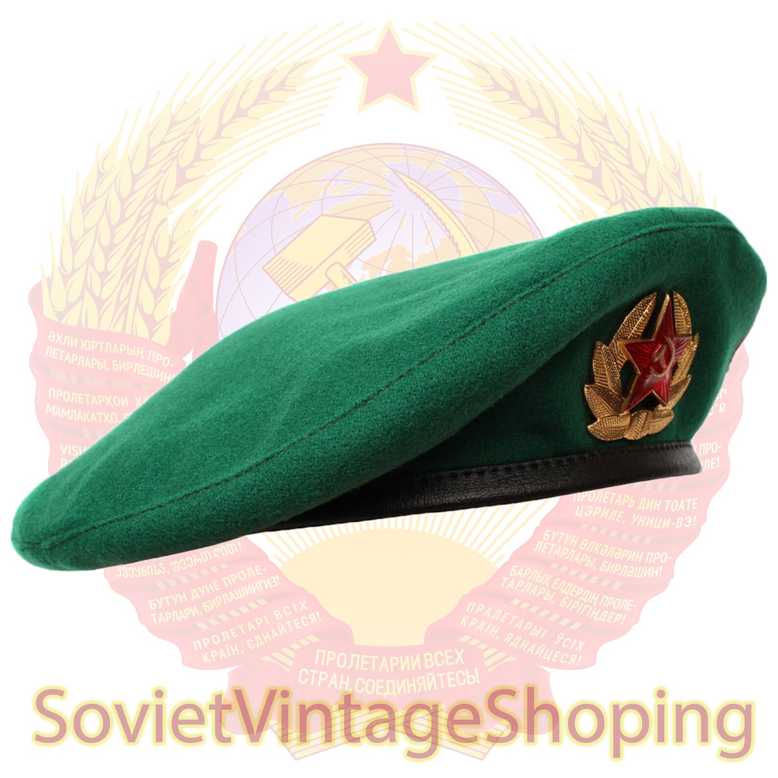 Soviet Army Green BERET Russian Border Guards GREEN hat | Etsy