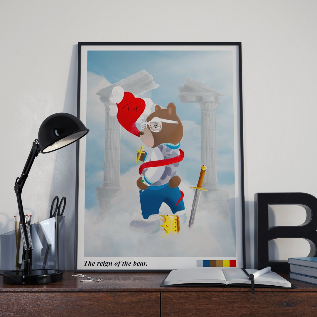 Original Kanye West, Graduation Bear, College Dropout, Print ...