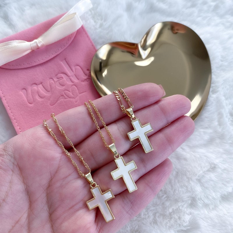 Pearl Cross Necklace - Etsy