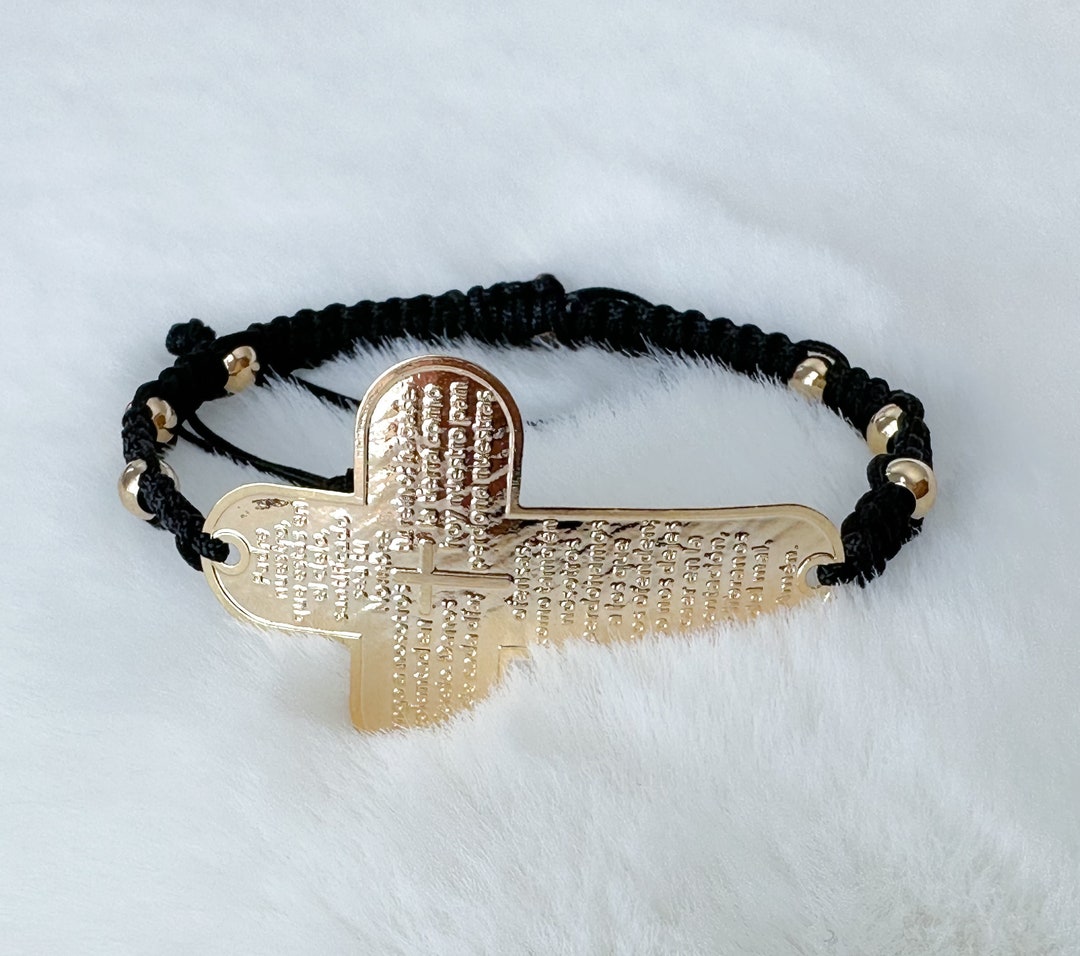 Gold Filled Our Father Prayer Bracelet, Catholic Gifts, Religious ...