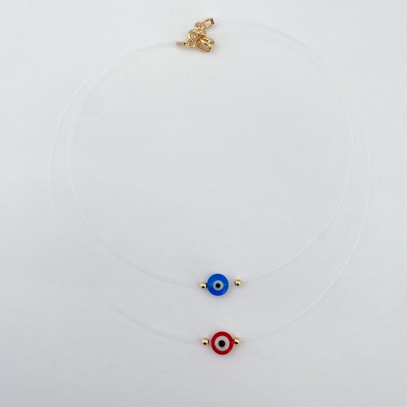 Invisible Evil Eye Necklace, Evil Eye Jewelry, Evil Eye Charm, Greek ...
