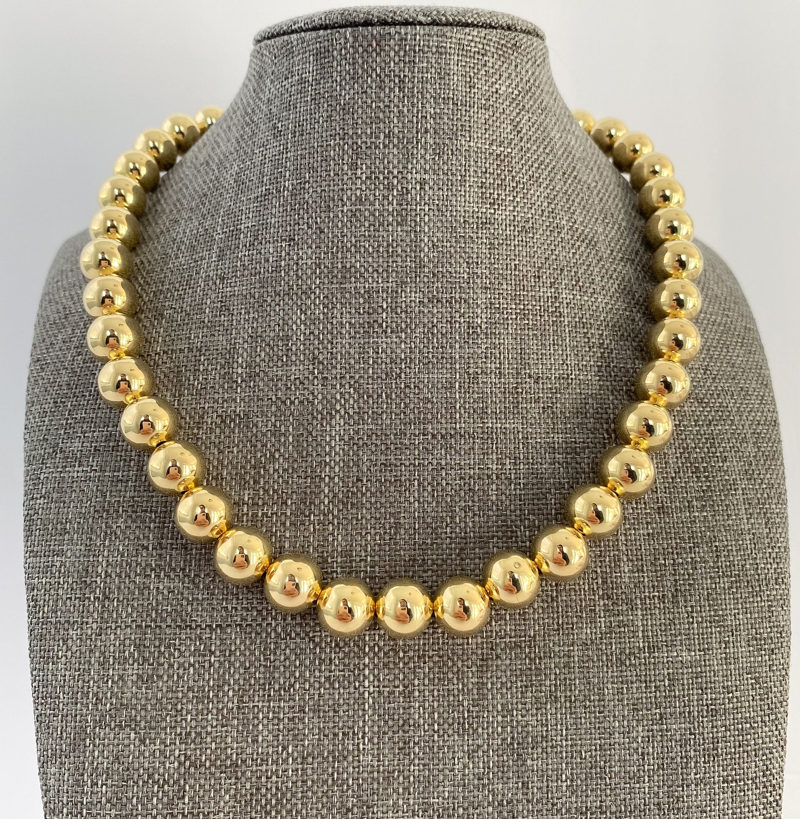 10mm Gold Ball Beaded Necklace Gold Filled Ball Necklace | Etsy