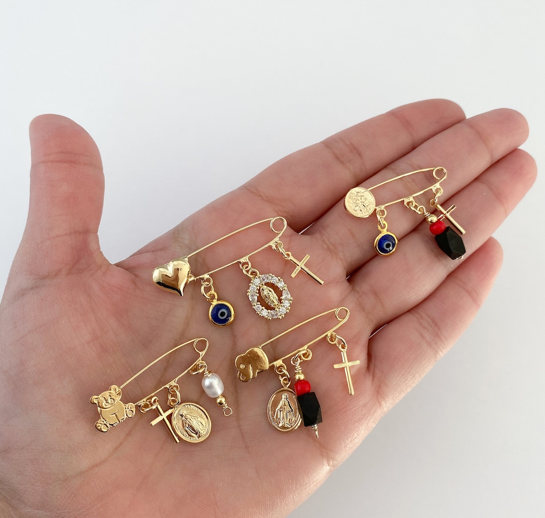 Baby Brooch Pin, Baby Safety Pin, Baby Evil Eye Jewelry, Newborn Gift ...