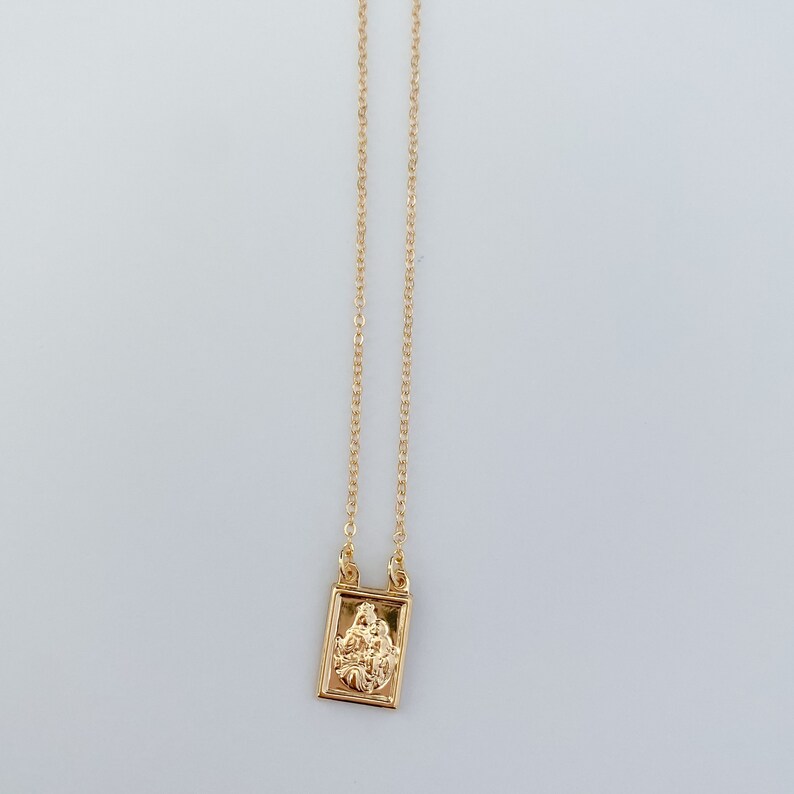Gold Filled Scapular Necklace Escapulario Our Lady of Mount - Etsy