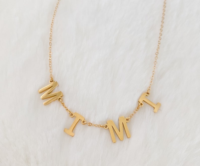 18k Gold Plated Name Necklace Personalized Name Necklace | Etsy