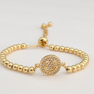 Smiley Face Bracelet, Smiley Face Jewelry, Happy Face Bracelet, Emoji ...