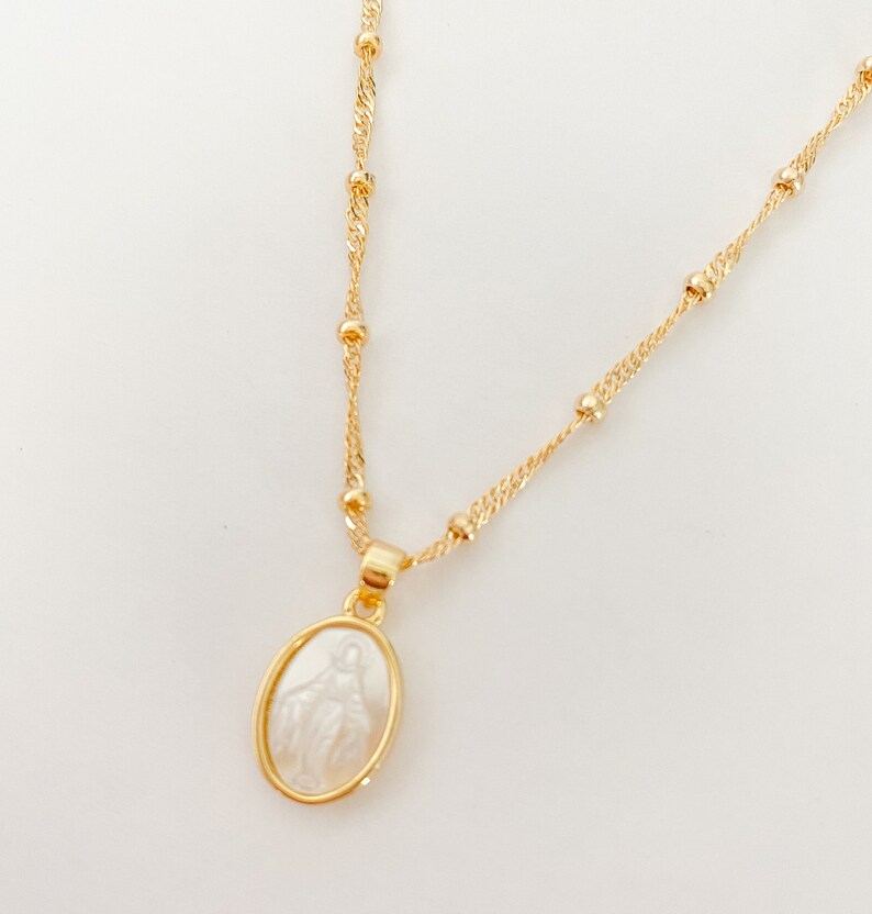 Mother of Pearl Virgin Mary Medal Miraculous Medal Catholic - Etsy