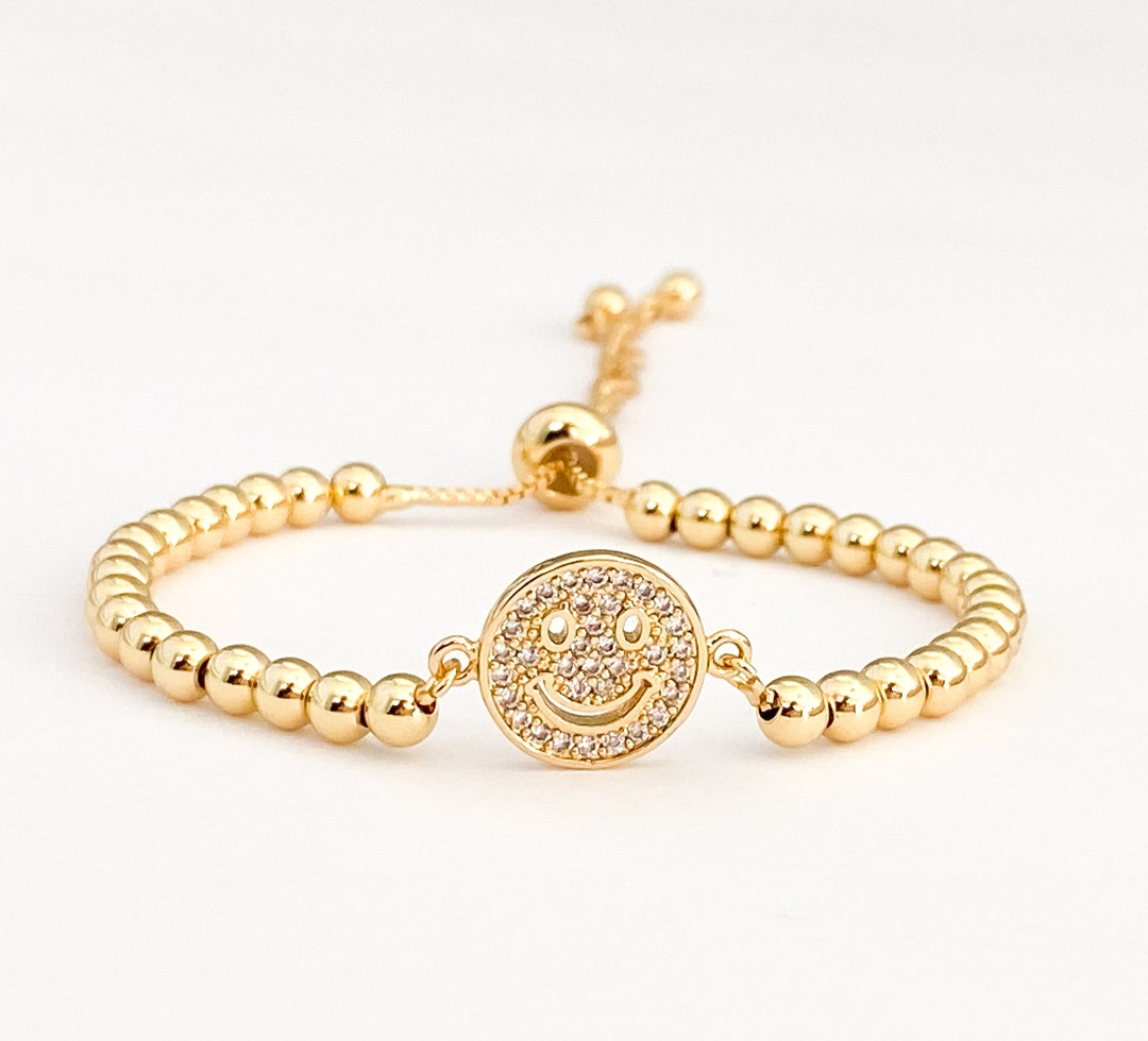 Smiley Face Bracelet, Smiley Face Jewelry, Happy Face Bracelet, Emoji ...