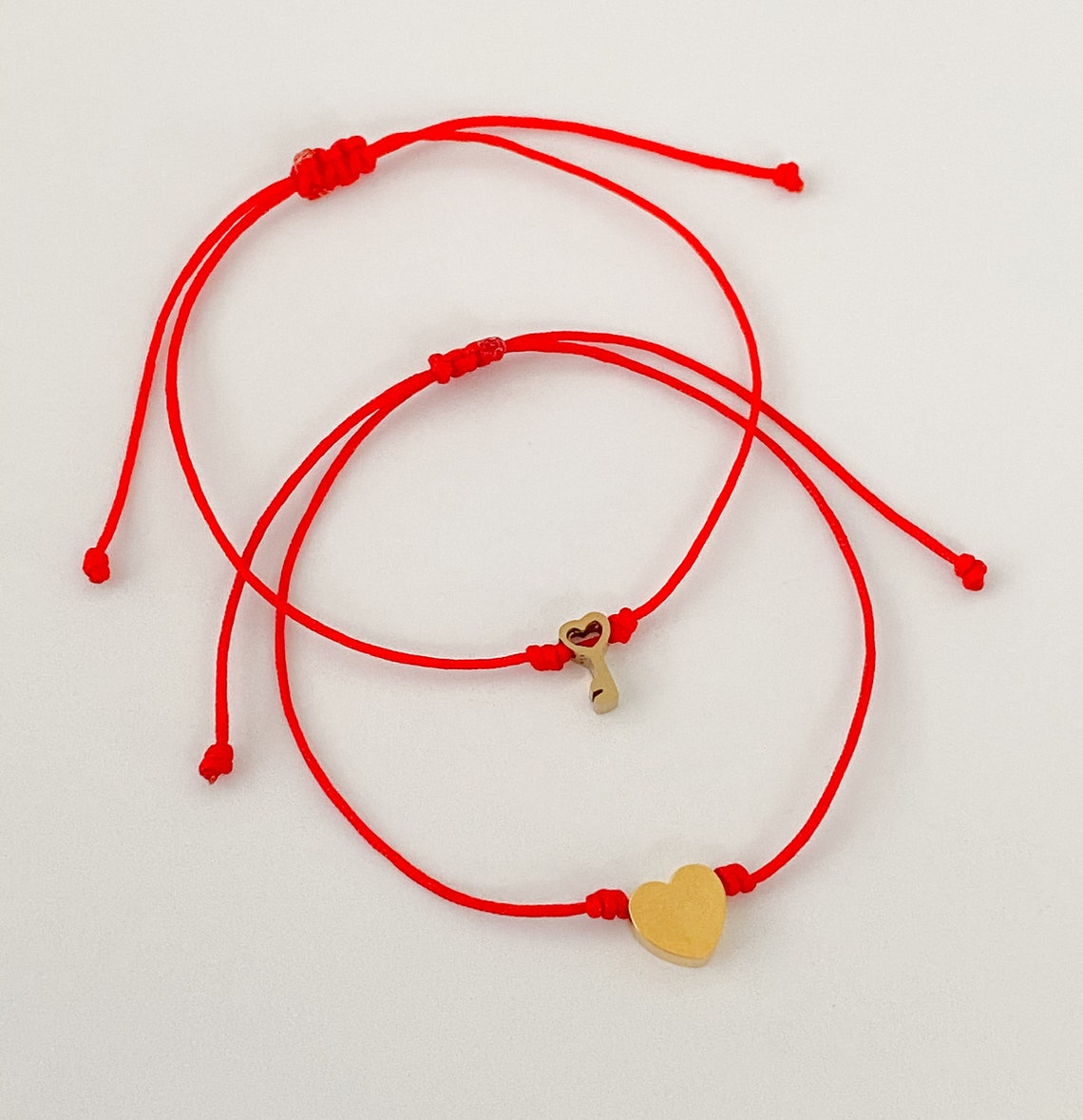 Red String Heart Bracelet Friendship Bracelet Couples Gift | Etsy