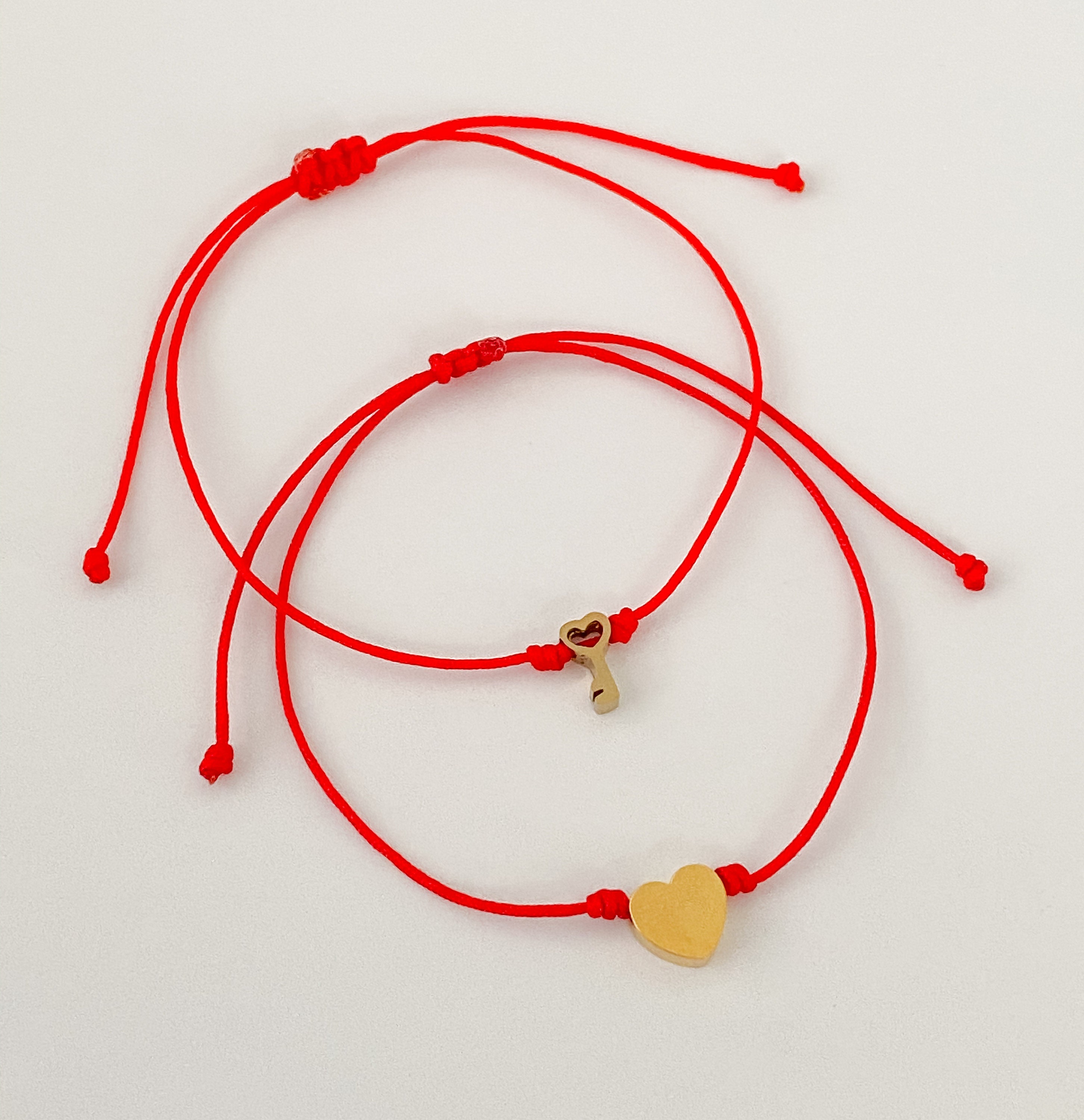 Red String Heart Bracelet Friendship Bracelet Couples Gift | Etsy