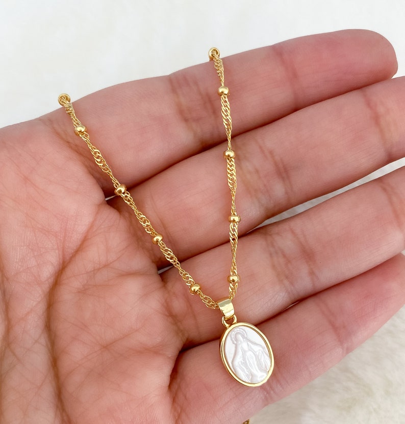 Mother of Pearl Virgin Mary Medal Miraculous Medal Catholic - Etsy