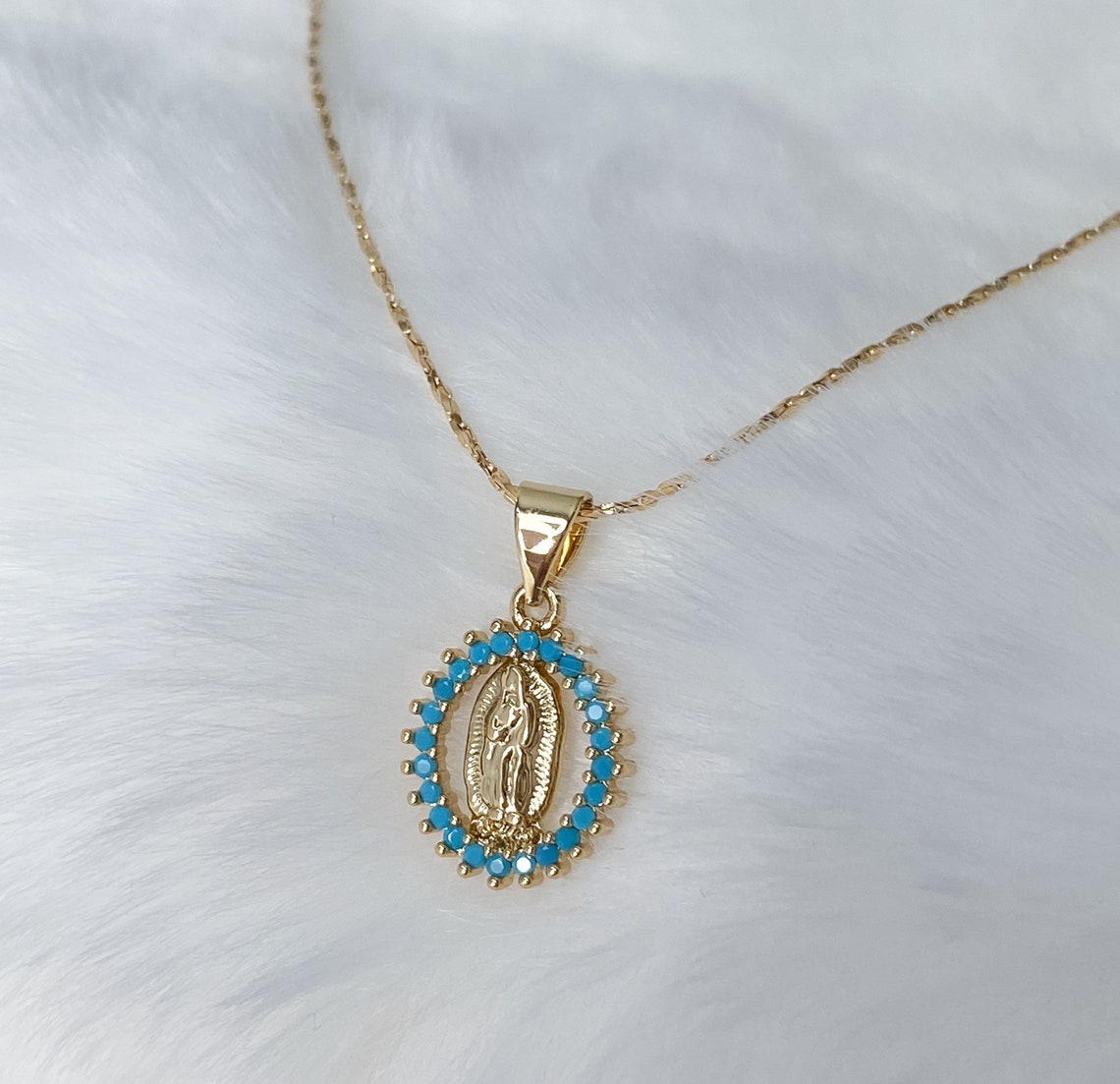 Our Lady of Guadalupe Necklace, Catholic Jewelry, Religious Necklace ...
