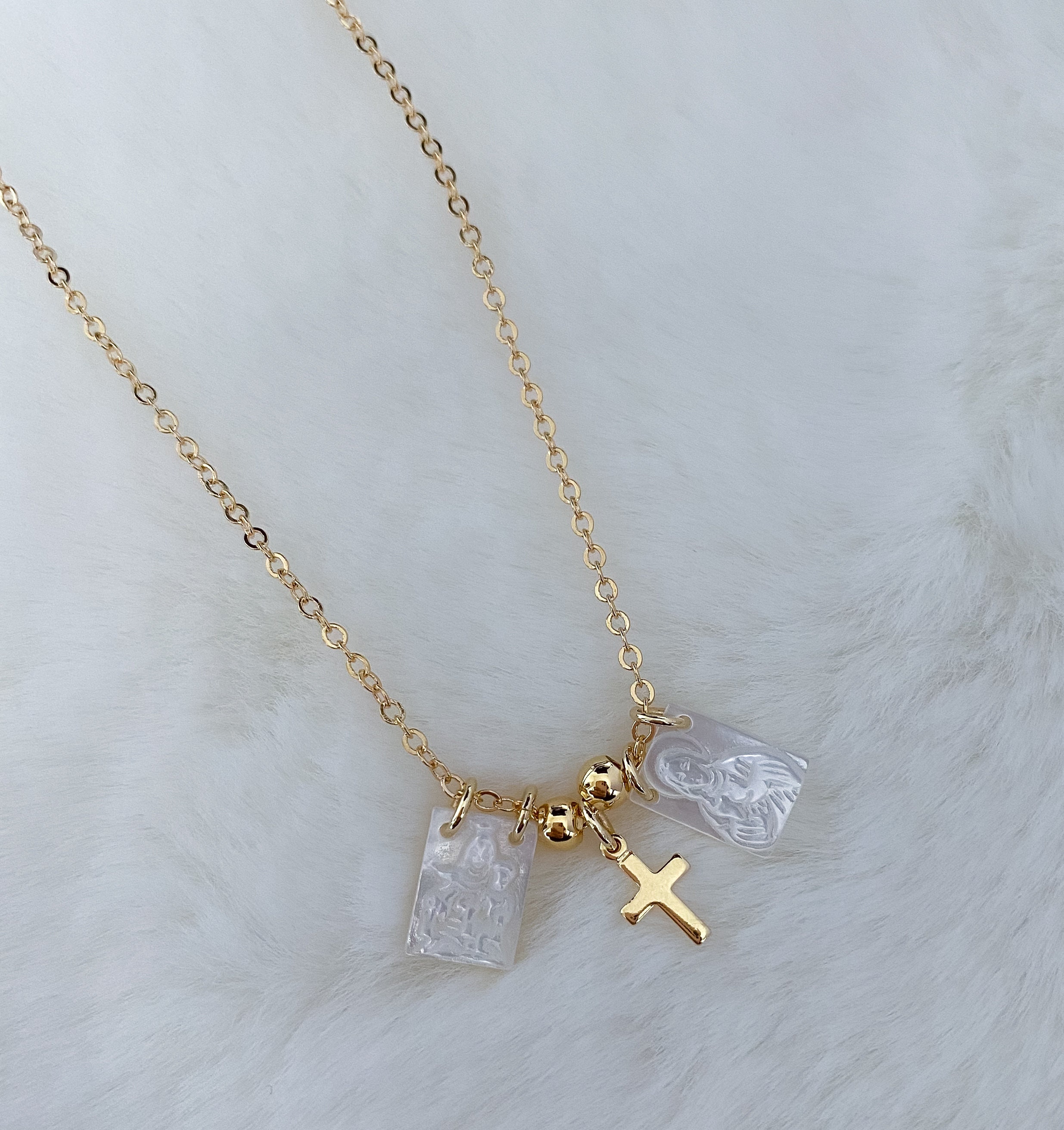 Gold Filled Scapular Necklace Escapulario Virgin Mary - Etsy