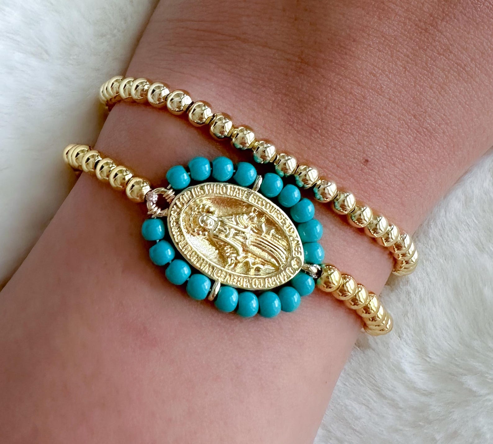 Miraculous Medal Bracelet, Catholic Jewelry, Religious Jewelry, Virgin ...