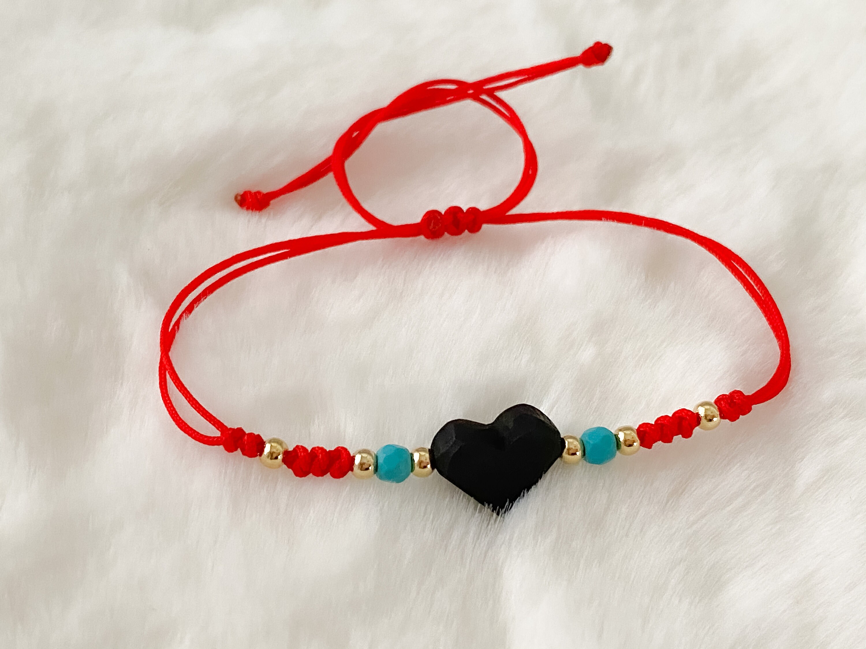 Azabache Bracelet, Azabache Bracelet for Adult, Heart Bracelet, Jet ...