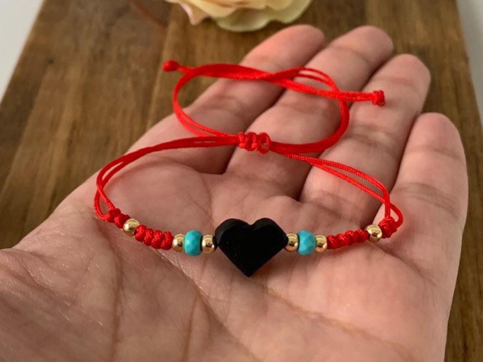 Azabache Bracelet Azabache Bracelet for Adult Heart - Etsy