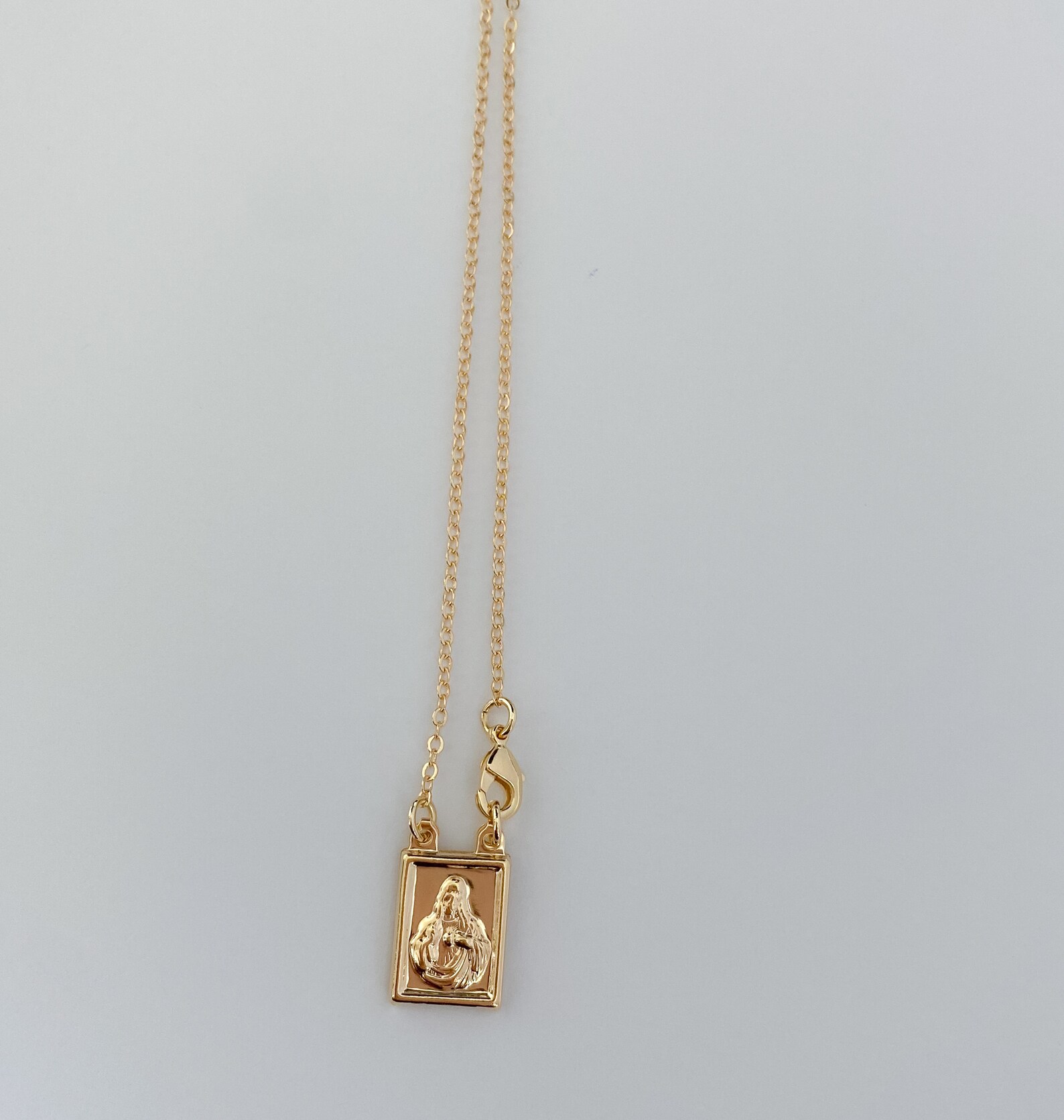 Gold Filled Scapular Necklace Escapulario Our Lady of Mount - Etsy