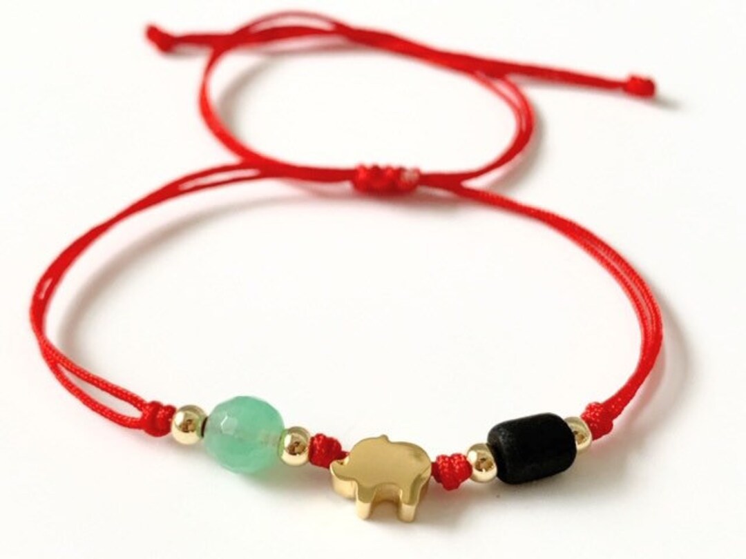 Red String Protection Bracelet Azabache Adult Bracelet Jet - Etsy