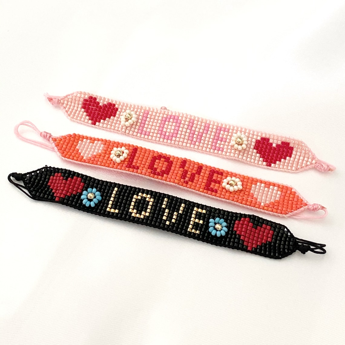 Beaded Love Bracelet Love Jewelry Love Bracelet Beaded - Etsy