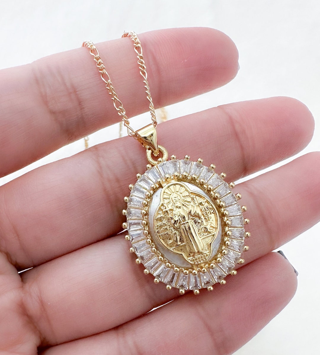 St Benedict Medal Necklace, Catholic Jewelry, Catholic Gifts, Religious ...