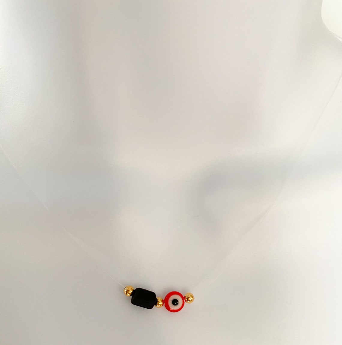 Invisible Evil Eye Necklace Azabache Necklace Evil Eye - Etsy