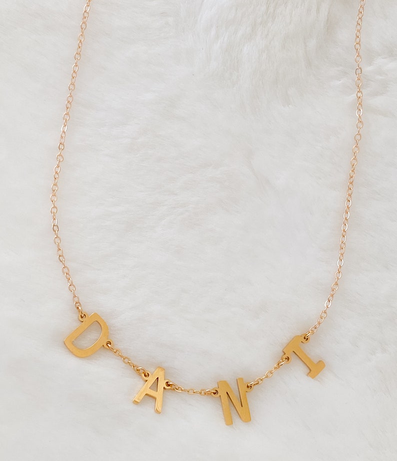 18k Gold Plated Name Necklace Personalized Name Necklace | Etsy