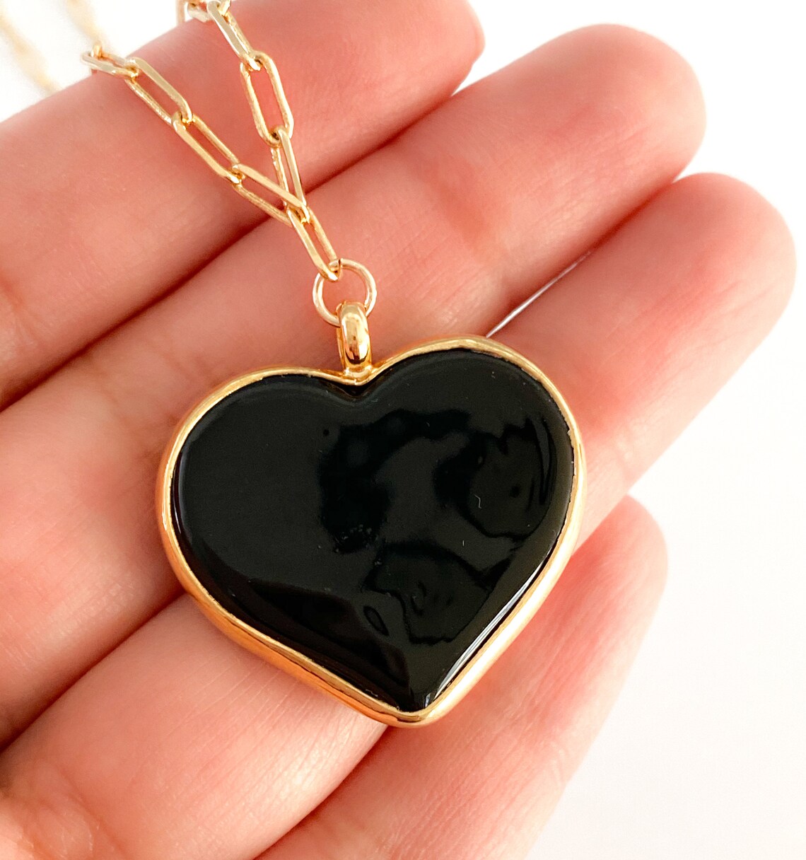 Red Heart Gold Necklace Red Heart Charm Love Jewelry Heart | Etsy