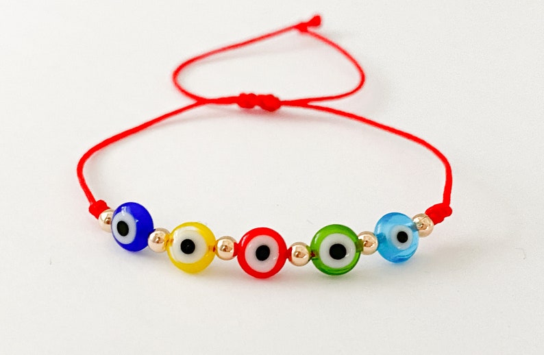 Multicolor Evil Eye Bracelet Red String Bracelet Evil Eye | Etsy