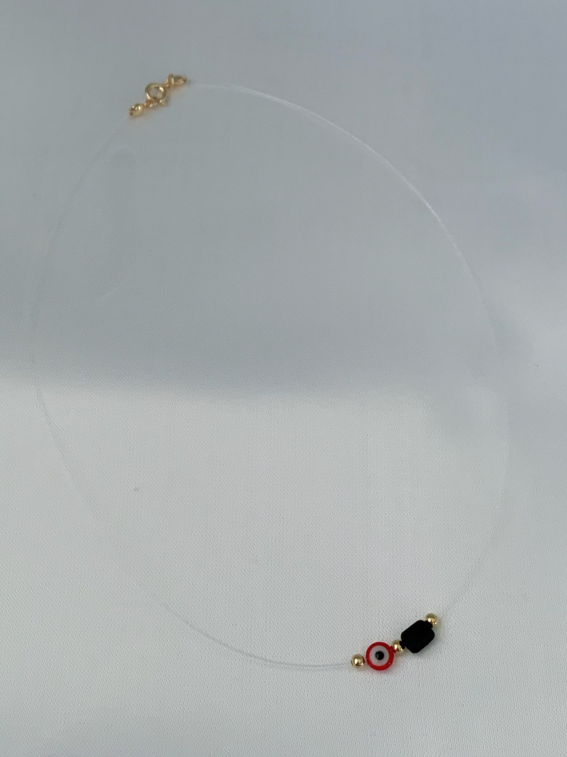 Invisible Evil Eye Necklace Azabache Necklace Evil Eye - Etsy