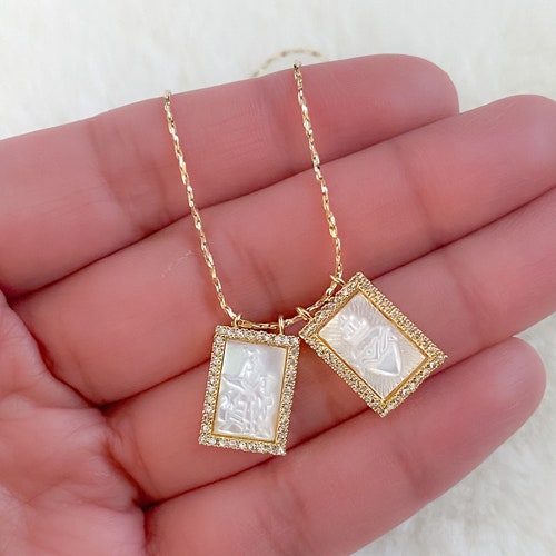 Catholic Scapular Necklace Religious Medals Necklace - Etsy