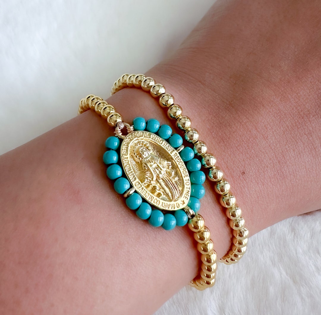 Miraculous Medal Bracelet, Catholic Jewelry, Religious Jewelry, Virgin ...